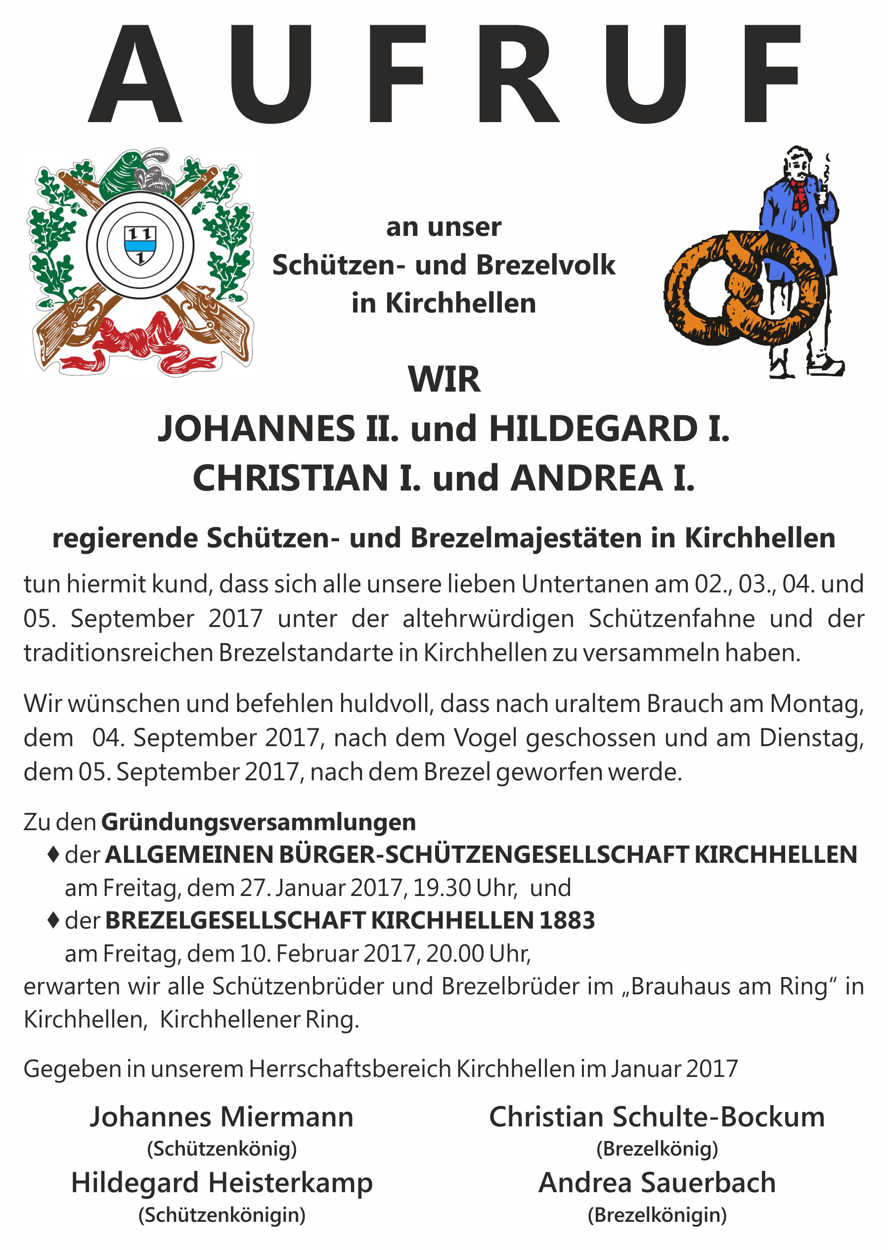 Aufruf Invitation Wording